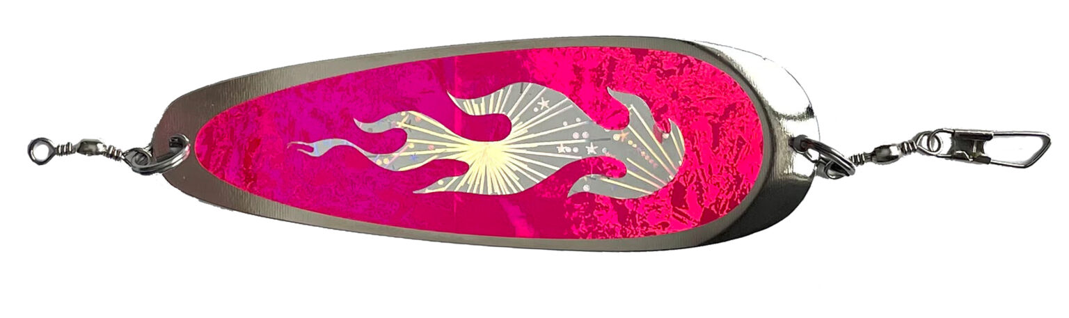 4.25″ Silver Flame Pink Oil Slick Signature Dodger™ - Rocky Mountain Tackle